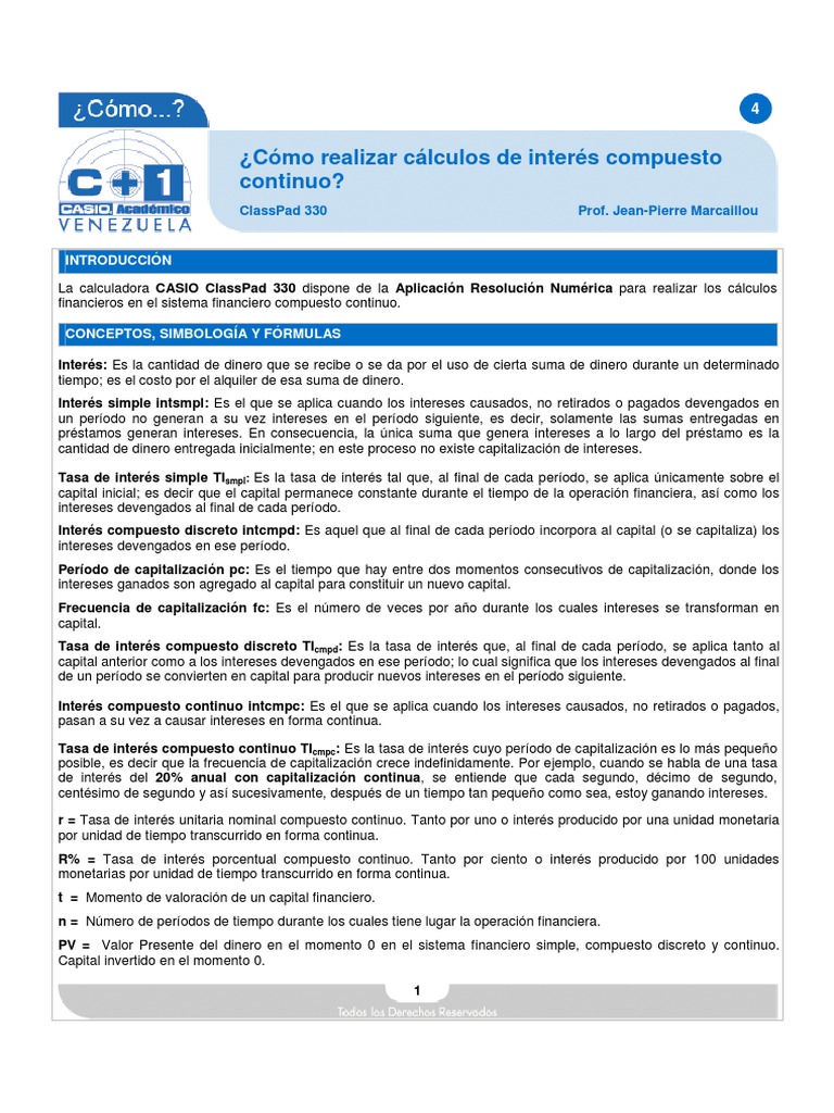 MF4 Interés Compuesto Continuo | PDF | Interés | Interés compuesto