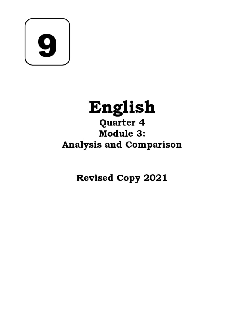 Q4 English 9 Module 3 Analysis and Comparison FINAL | PDF | Oedipus