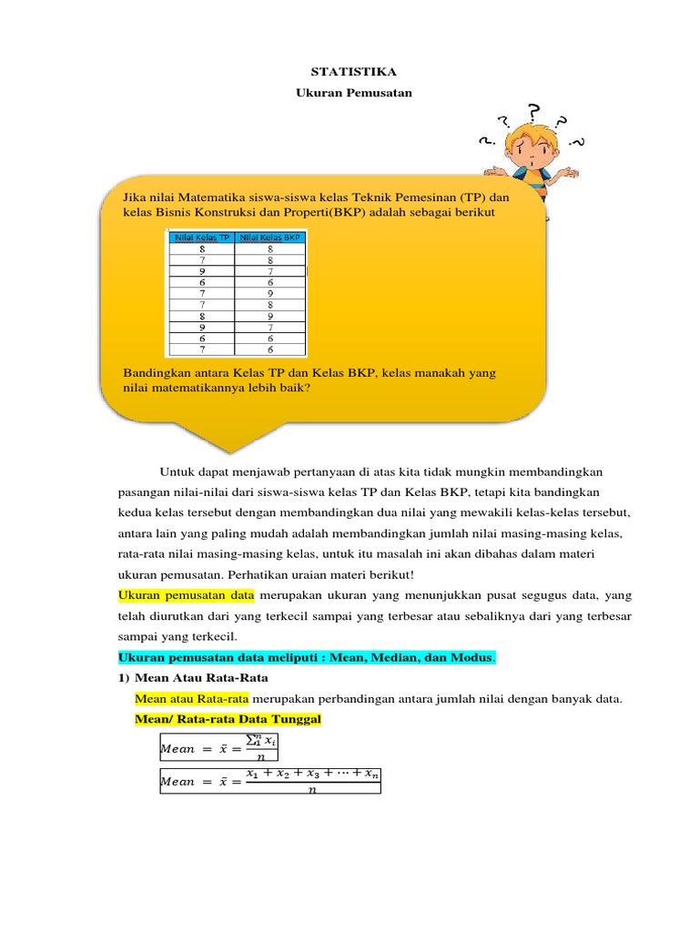 Statistika (Mean Median Modus) PDF | PDF