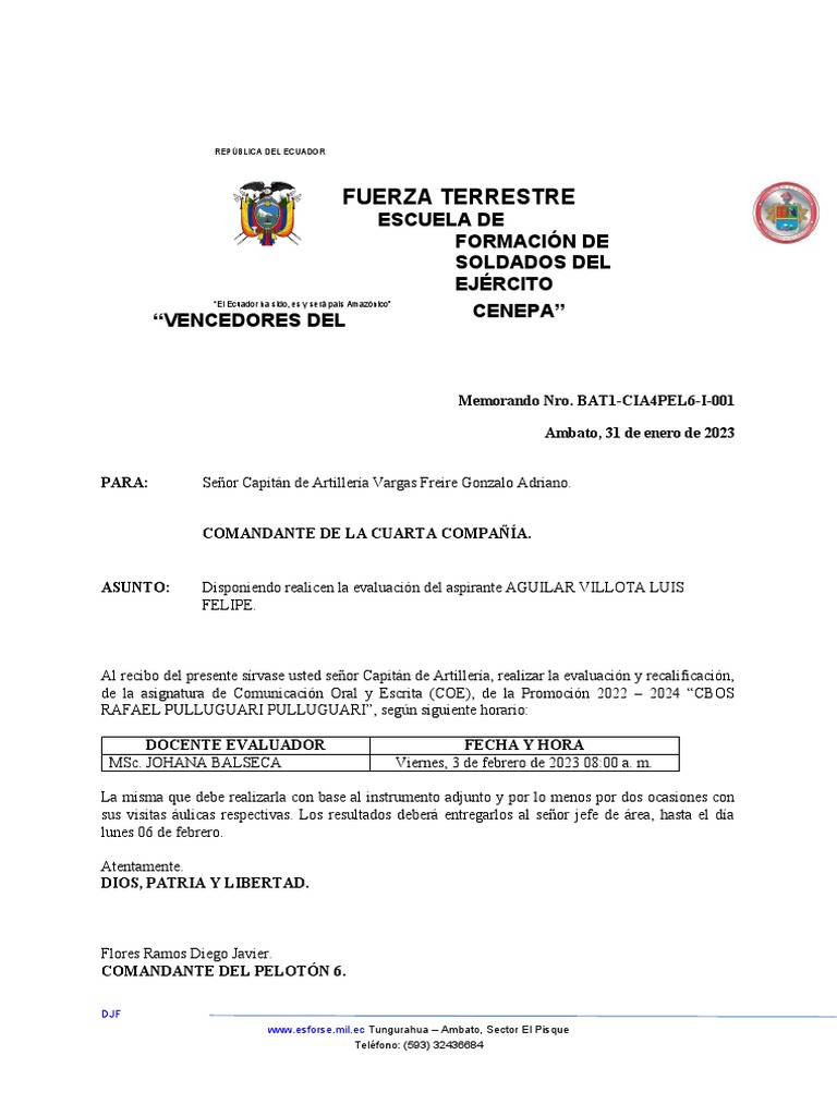 Memorando Ejemplo | PDF