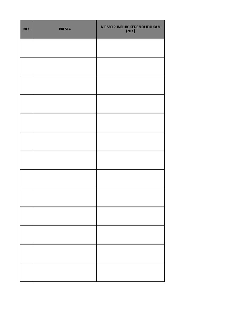 FORMAT DATA NON - ASN UPT Puskesmas Tanjung Redeb | PDF