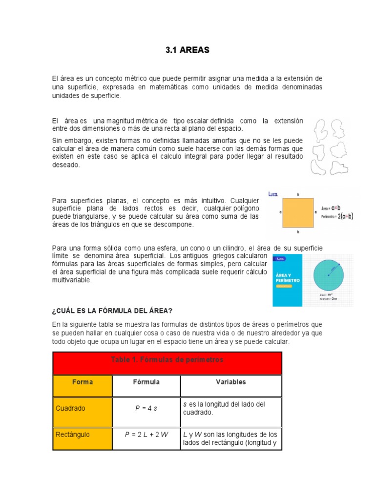 Concepto y Cálculo del Área | PDF | Zona | Triángulo