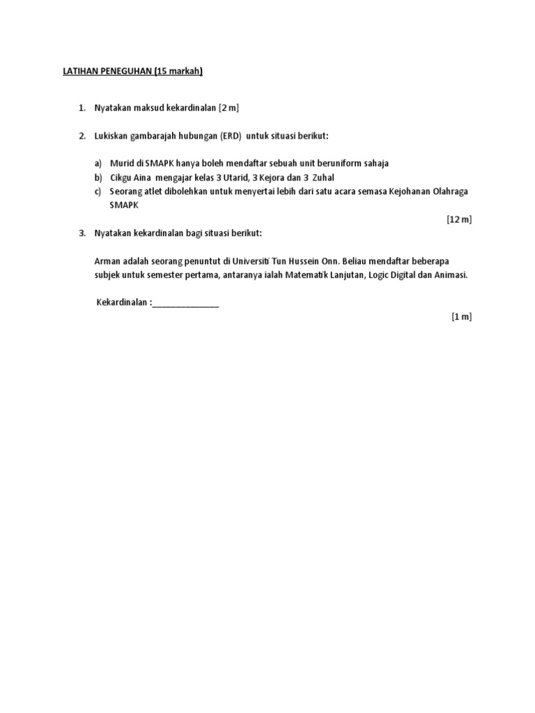 LATIHAN PENEGUHAN Kekardinalan | PDF