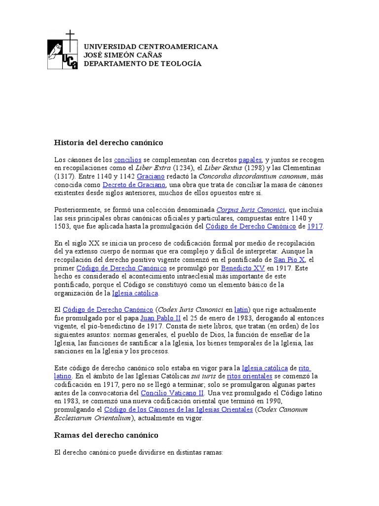Historia Del Derecho Canónico | PDF | Derecho Canónico | Justicia