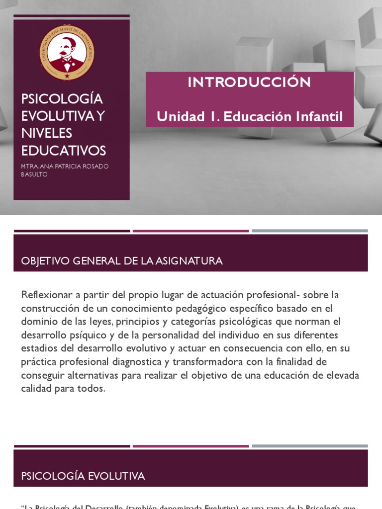 Psicología Evolutiva y Niveles Educativos - Introducción y Unidad 1 ...