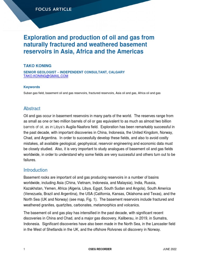 Basement Reservoirs | PDF | Petroleum Reservoir | Petroleum