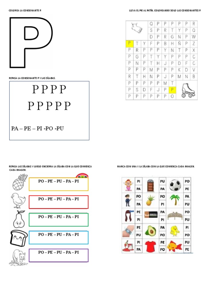 Reforzamiento de las consonantes P y M a través de actividades lúdicas ...