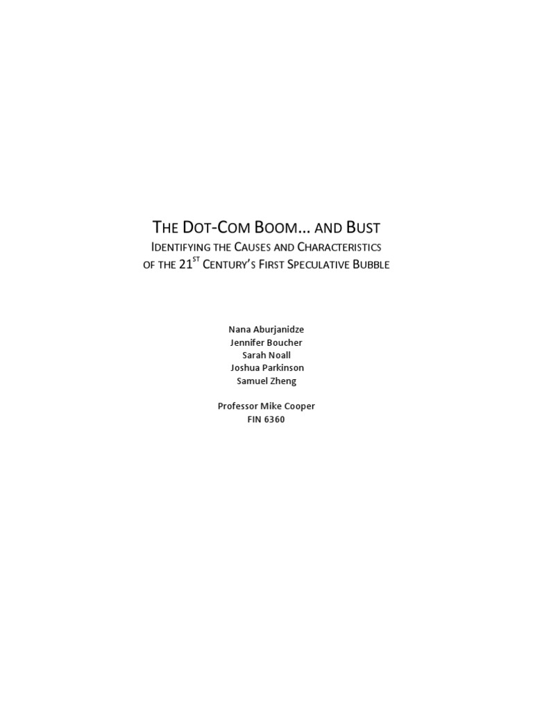 Dot Com Bubble | PDF | Economic Bubble | Valuation (Finance)