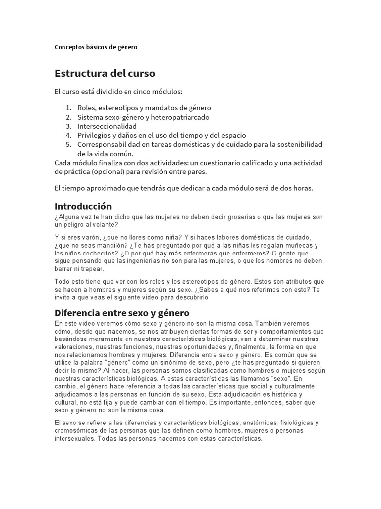 Conceptos Básicos de Género | PDF | Género | Estudios de género