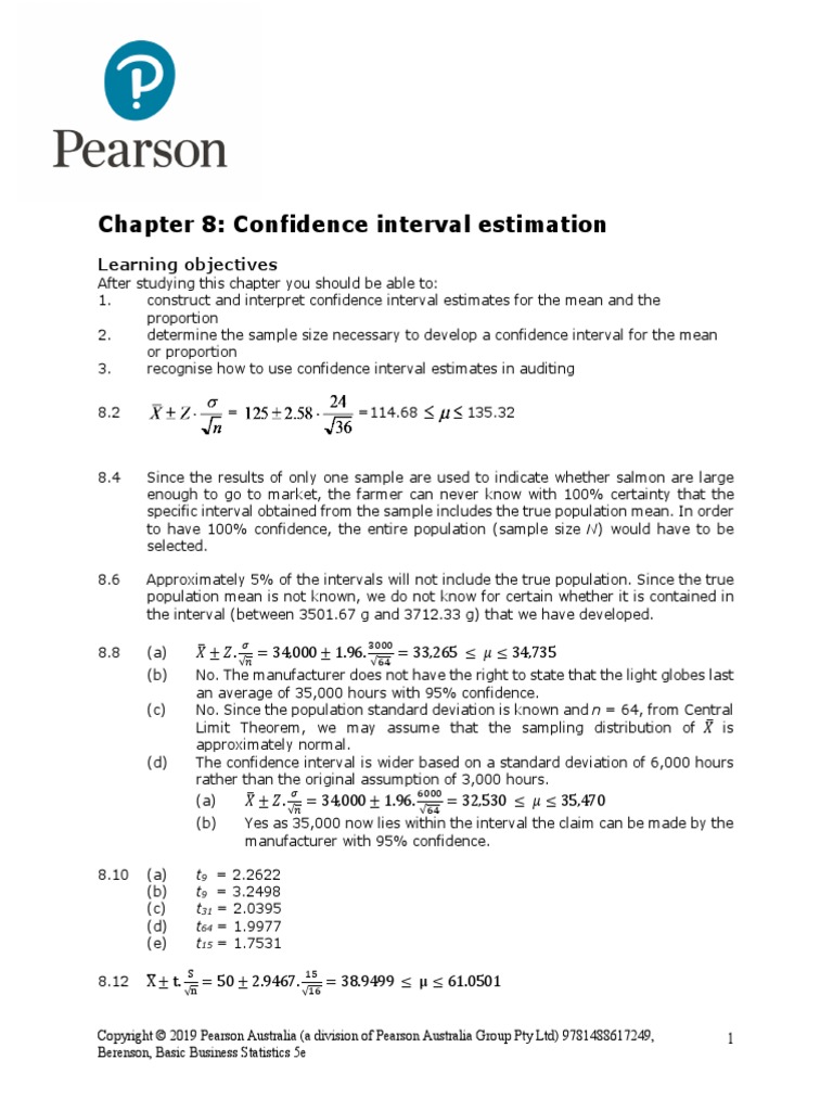 MIS770A CH 08 Even Sol PDF | PDF | Confidence Interval | Standard Deviation
