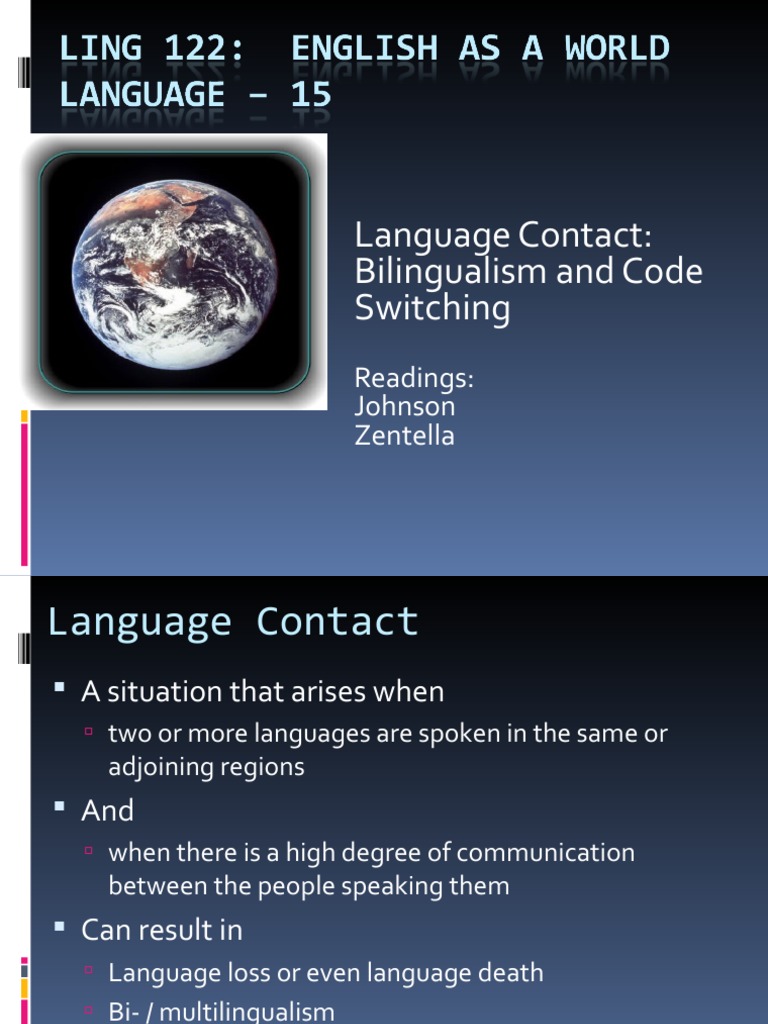 13 Ling 122 15 - Bilingualism and Code Switching | PDF ...