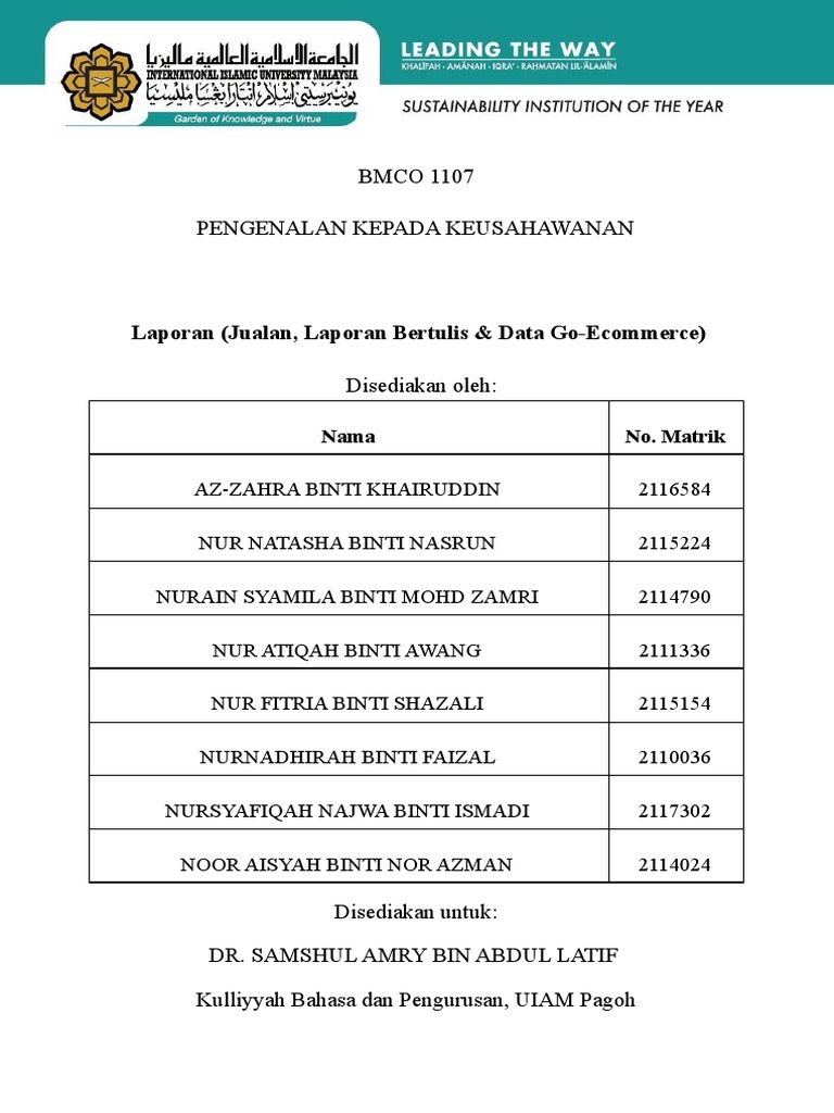 Laporan BMCO 1107 | PDF