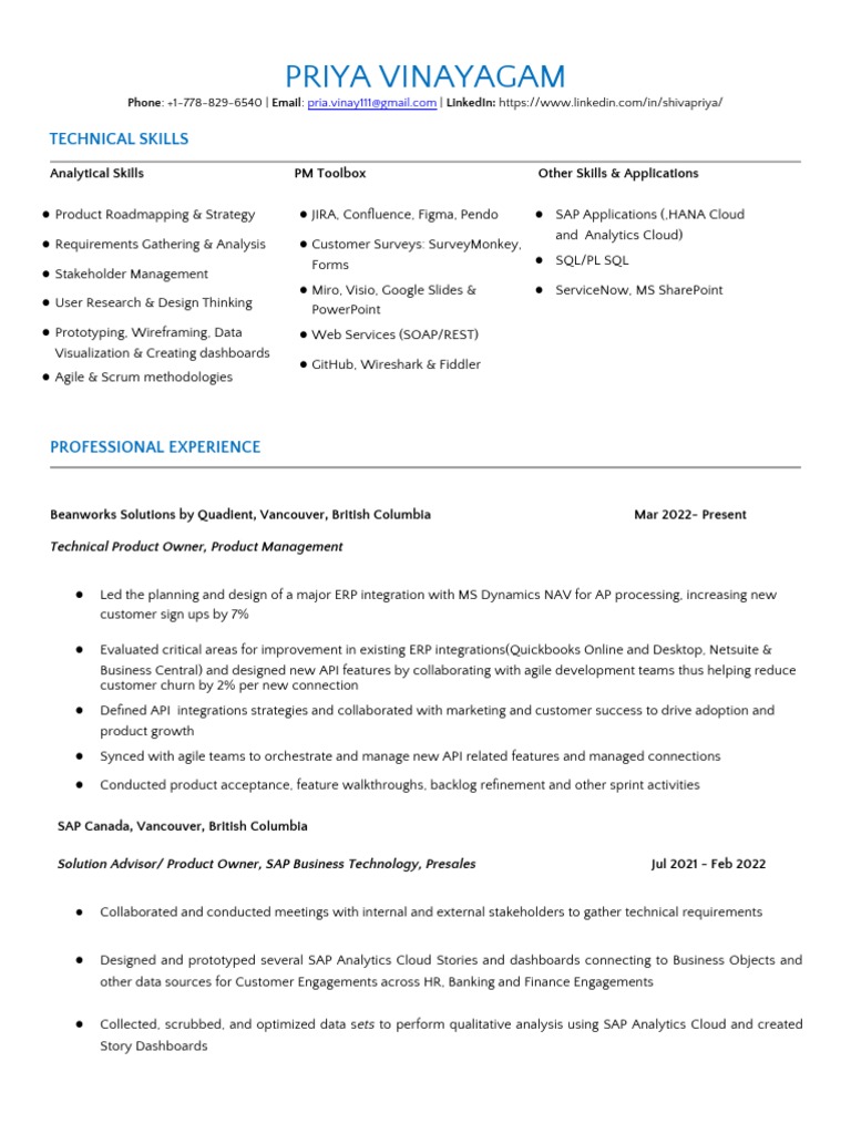 PV Product Resume 2022 | PDF | Scrum (Software Development) | Cloud ...