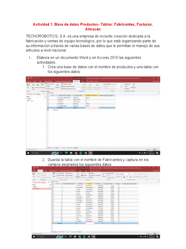 Todas Las Actividades E3 Base de Datos | Descargar gratis PDF | Bases de datos | Microsoft Excel