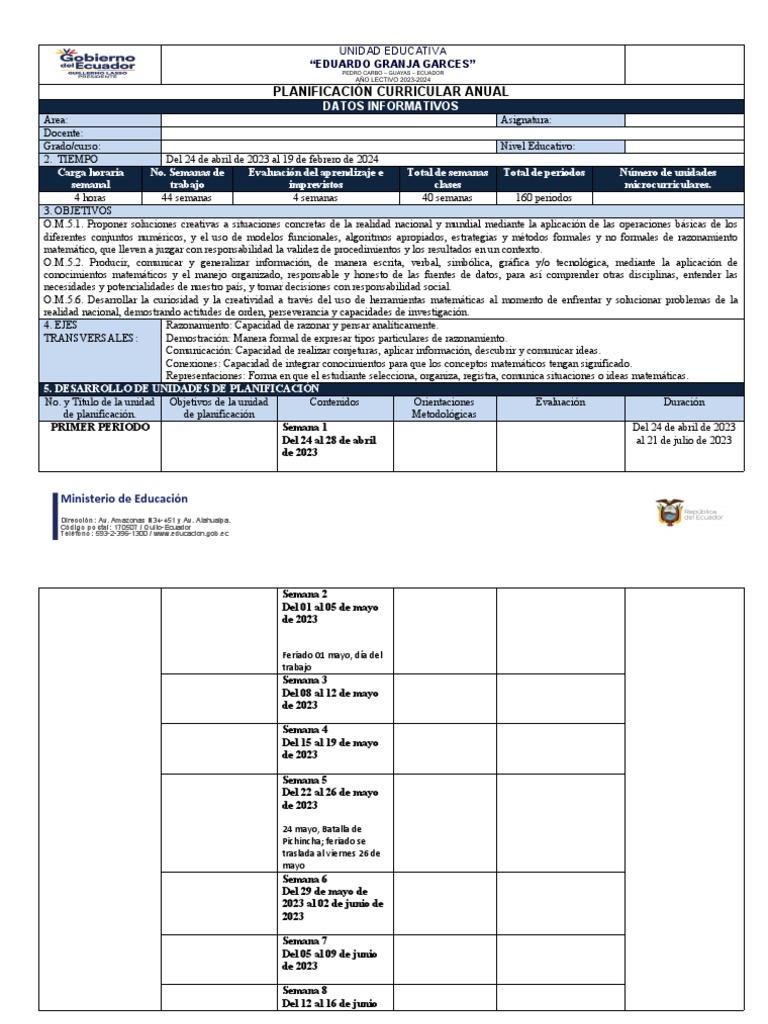 Pca Formato 2023 2024 | PDF