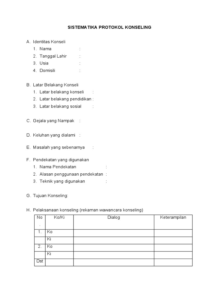 Protokol Konseling: Sistematis dan Efektif | PDF