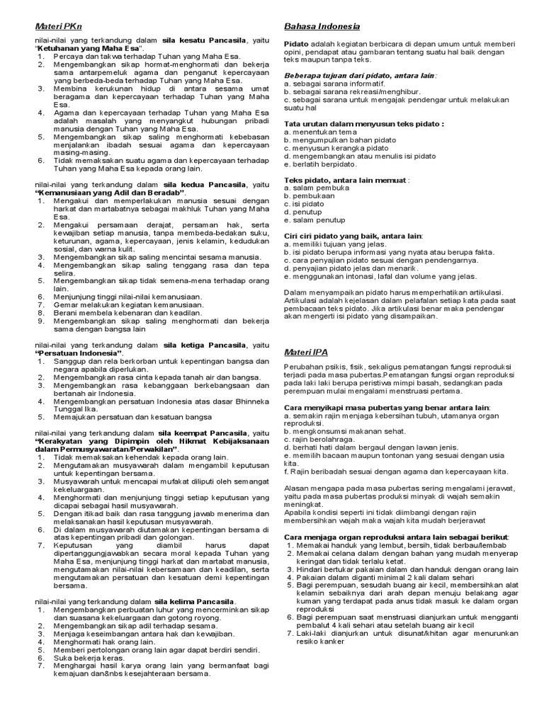 Rangkuman Materi Tema 7 PDF | PDF