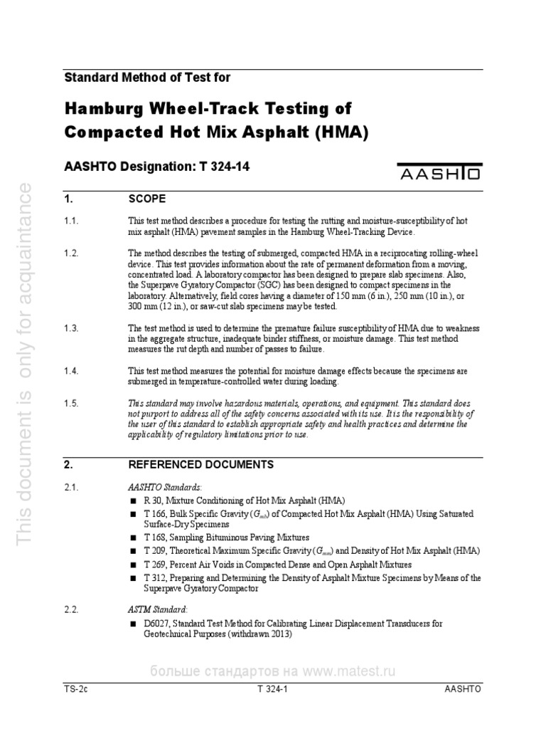 Aashto T324-14 | PDF | Asphalt | Physical Sciences