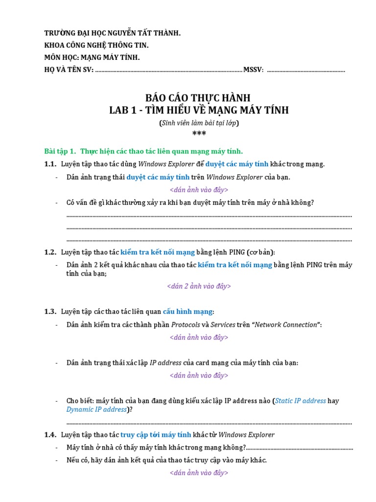 BC Ket Qua Thuc Hanh - Lab 1 | PDF