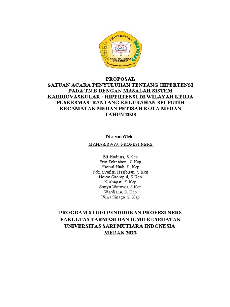 Proposal Sap Hipertensi........... 2 | PDF