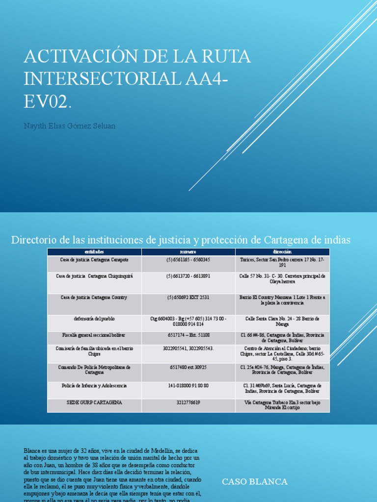 Activación de La Ruta Intersectorial AA4-EV02 | PDF
