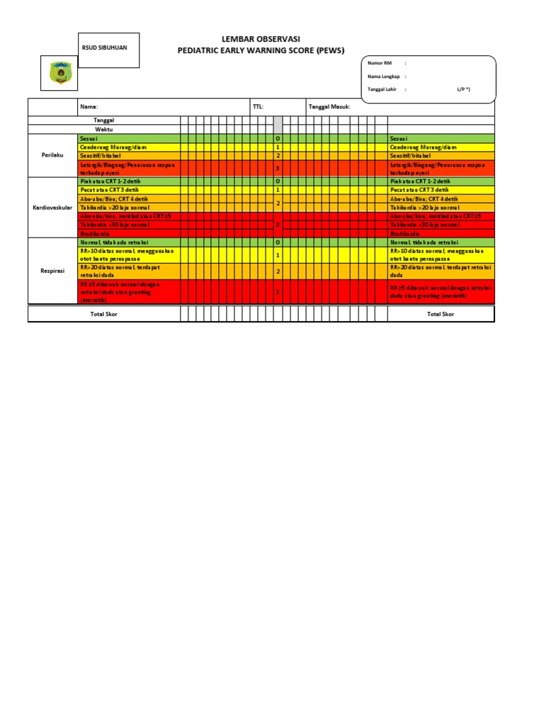 Form Observasi PEWS | PDF