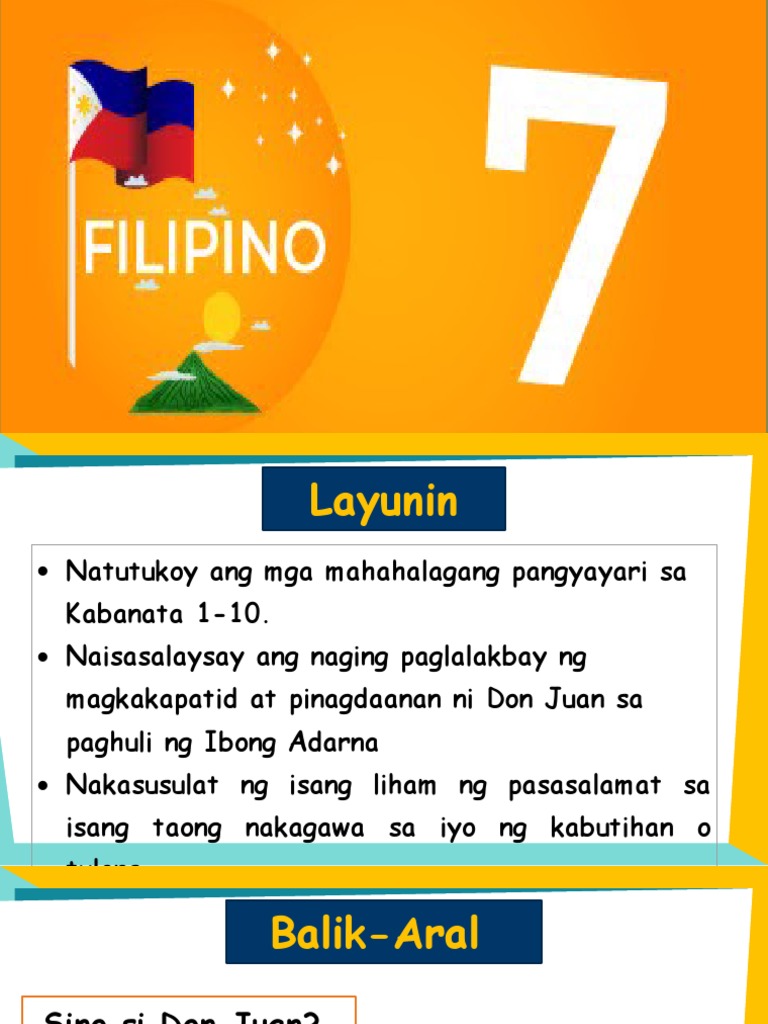Aralin 17 - Ang Ibong Adarna - Kabanata 1-10 | PDF