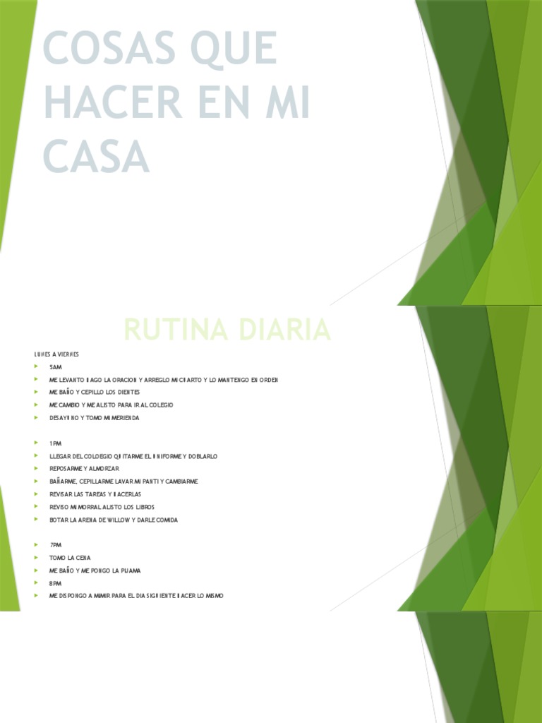 RUTINA DIARIA.pptx | PDF