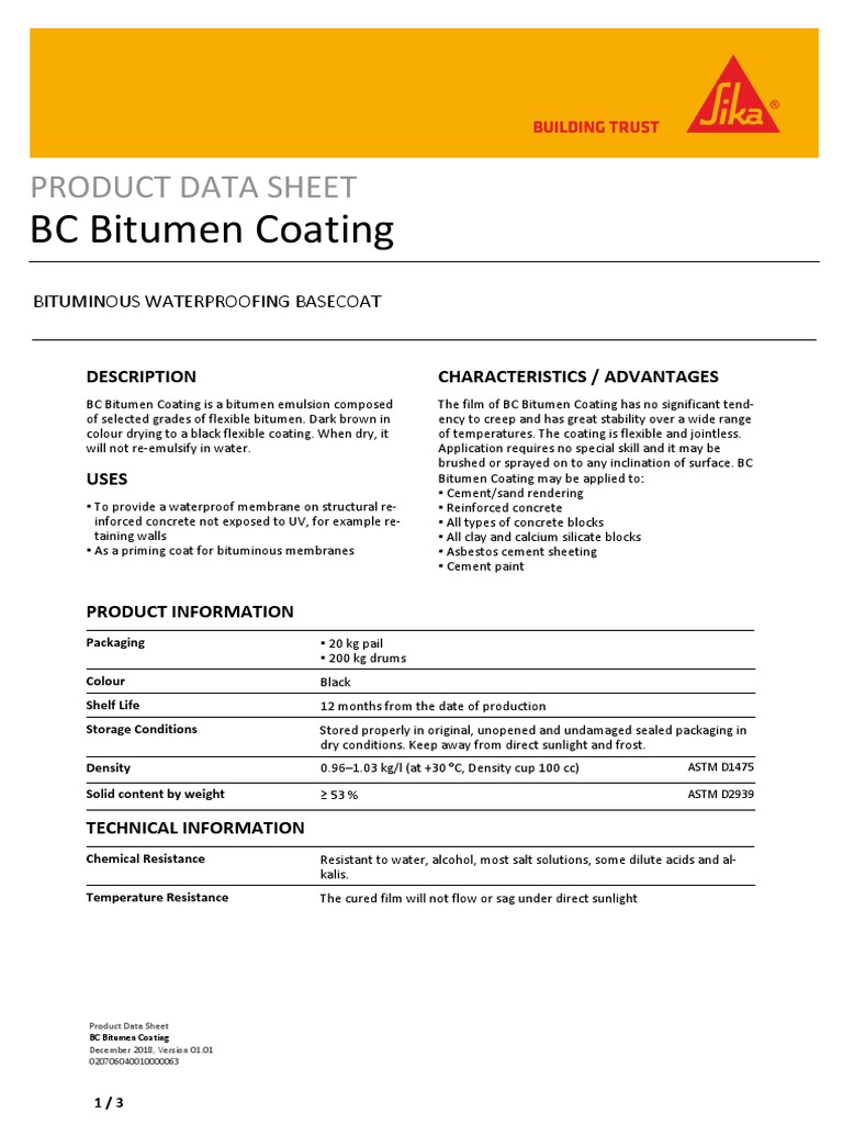 BC Bitumen Coating | PDF | Asphalt | Concrete