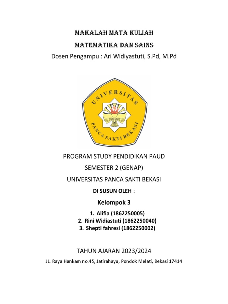 MAKALAH MATEMATIKA & SAINS Kelompok 3 | PDF