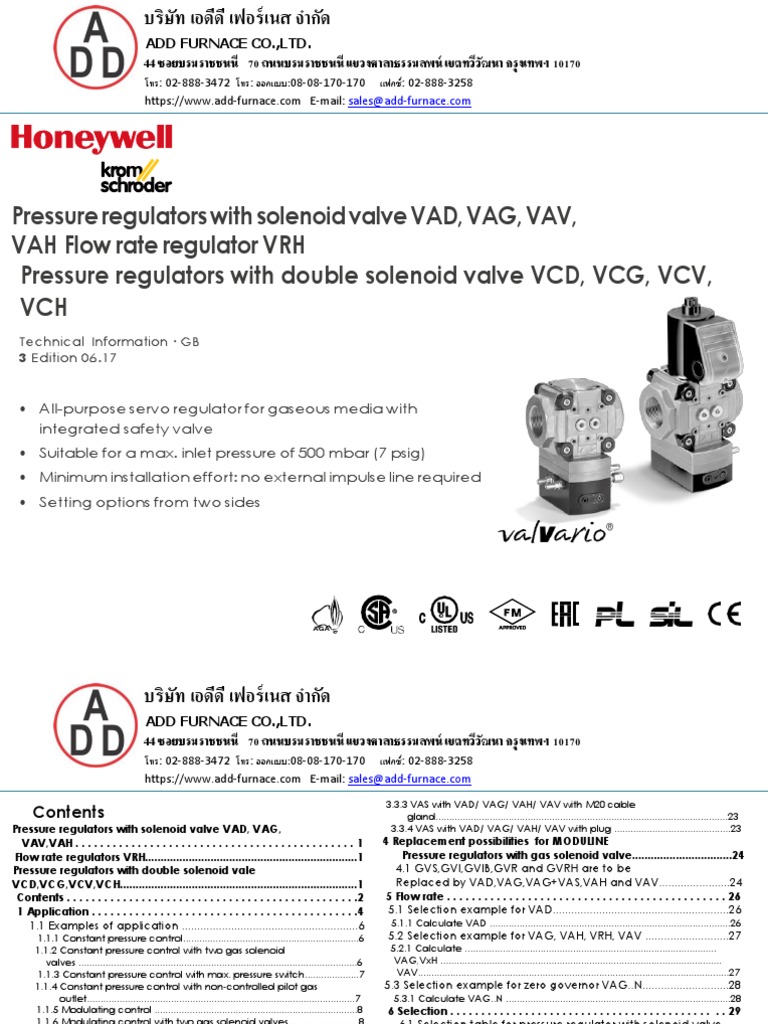 Vad Vag Vav Vah Manual | PDF | Valve | Flow Measurement