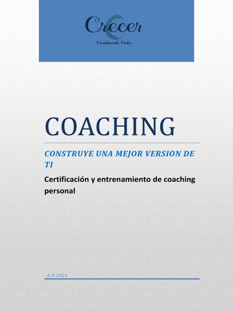 Certificacion De Coaching Pdf Descargar Gratis Pdf Programación