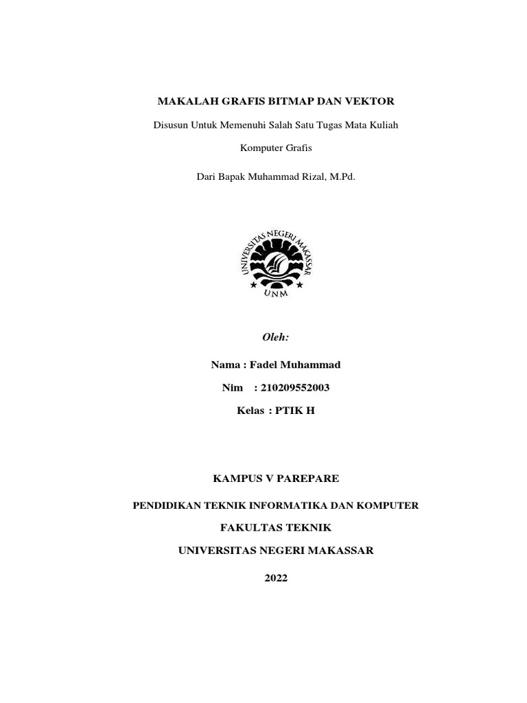 Fadel Muhammad - Makalah Grafis Vektor Dan Bitmap PDF | PDF
