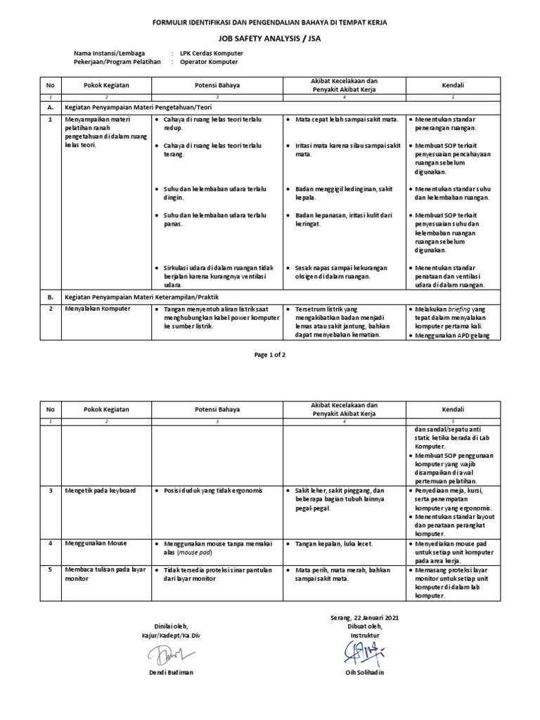 3 Contoh Tugas K3 | PDF