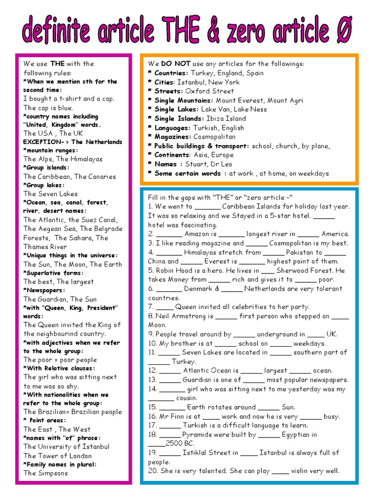 Definite articleTHE and Zero Article | PDF