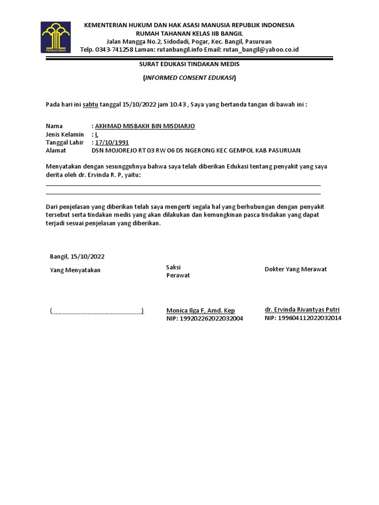 Informed Consent Edukasi | PDF