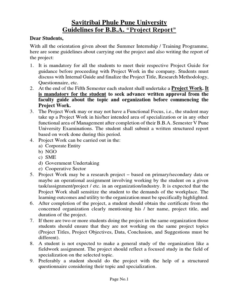 BBA Project Time Table & Guidelines For 22-23 | PDF | Statistics ...