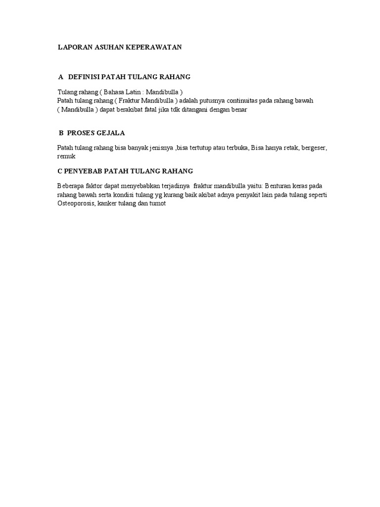 Askep Patah Tulang Rahang | PDF