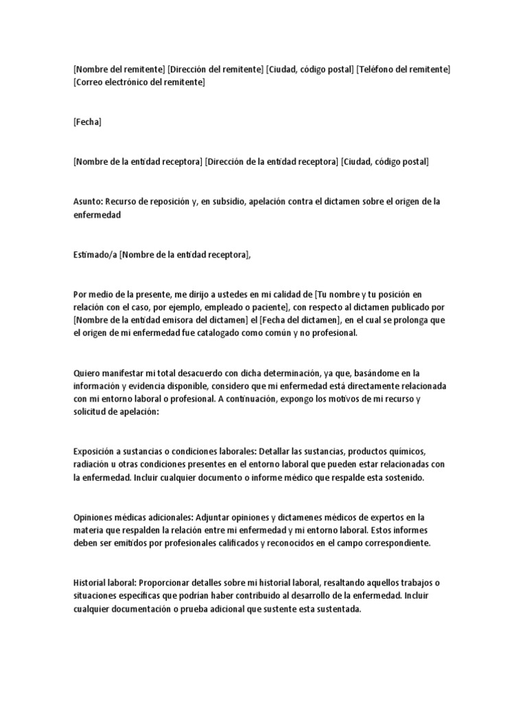 Recurso Calificacion de Origen de Enfermedad Comun | PDF | Medicina