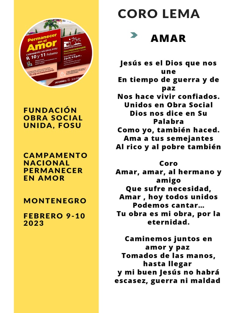Coro "Amar" para Obra Social IPUC | PDF
