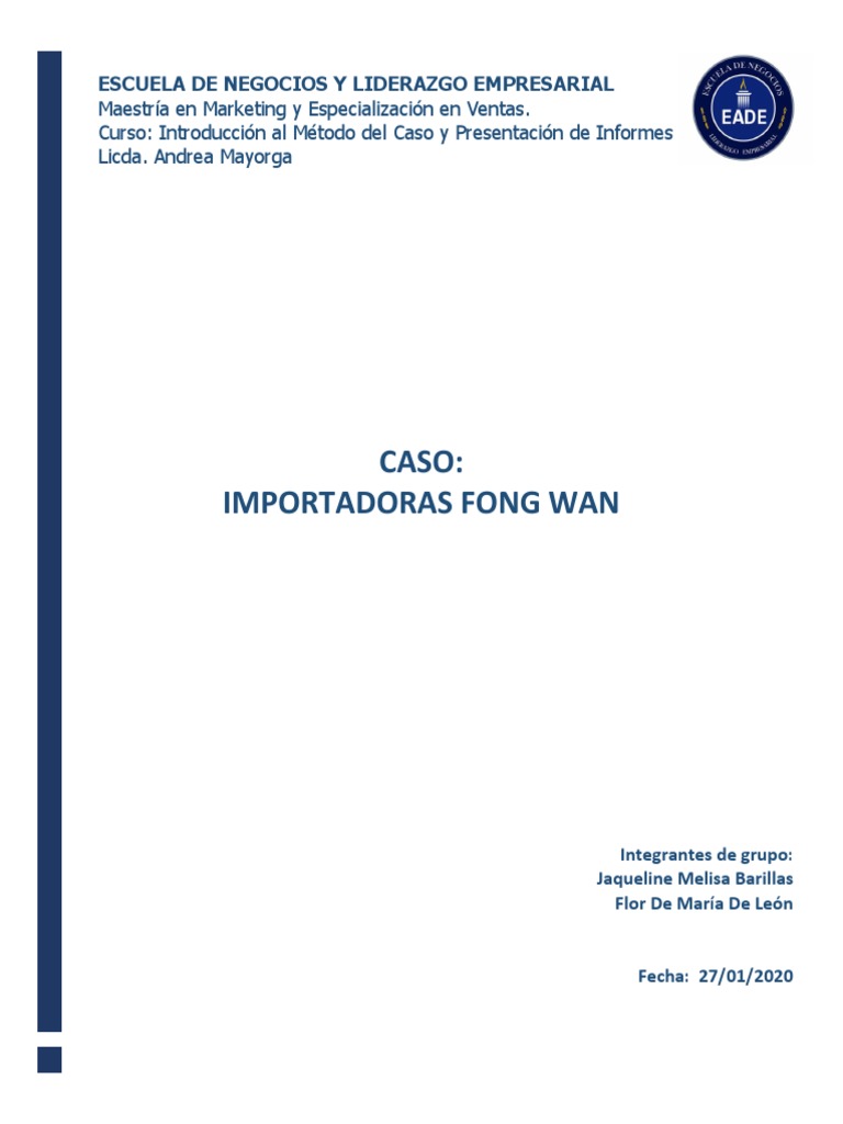 Caso Fong Wan PDF | PDF | Marketing | Mercado (economía)