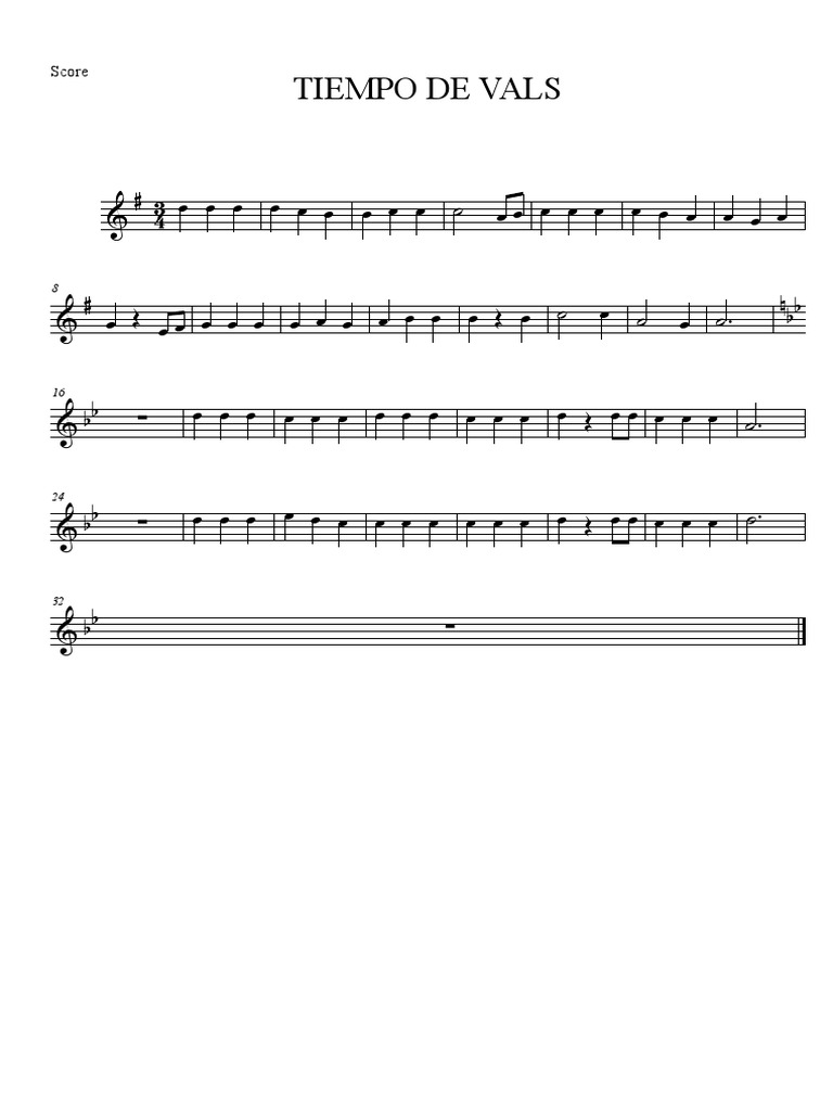 Vals Score Sheet Music | PDF