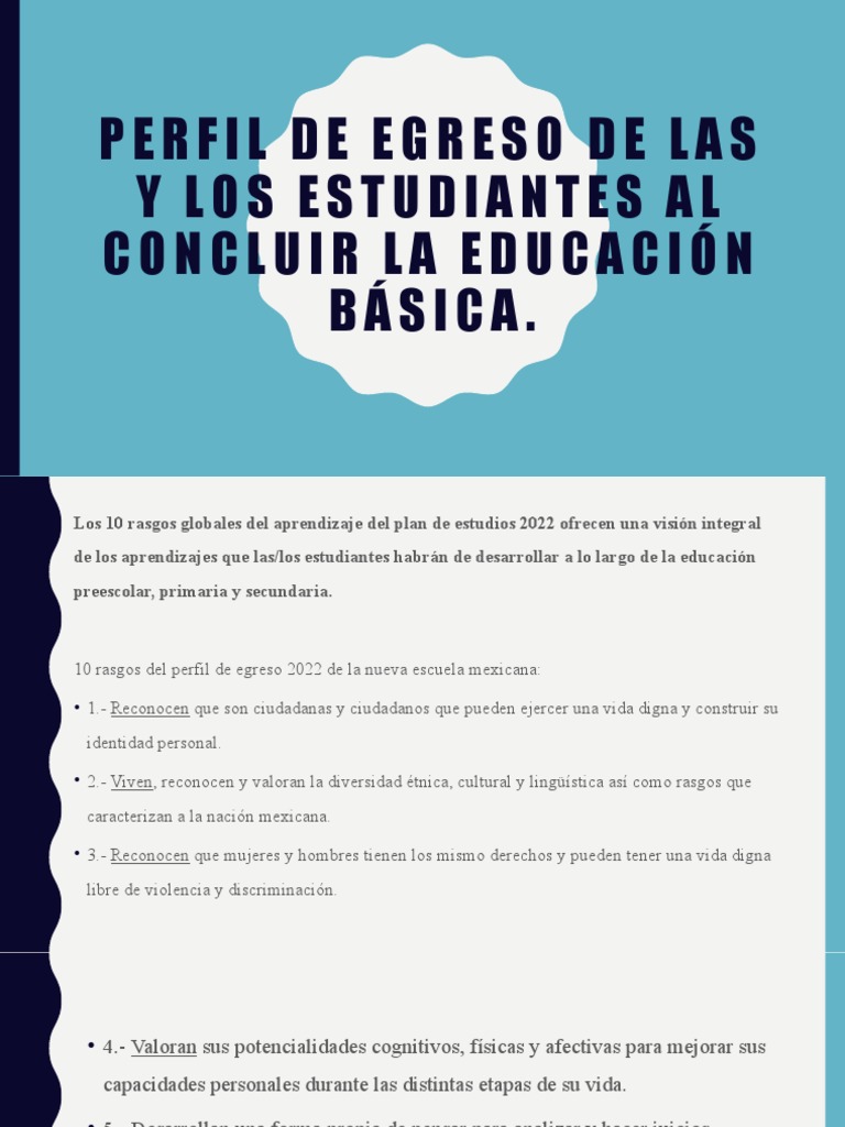 Perfil de Egreso Educación Básica 2022 | PDF | Ciencias sociales ...