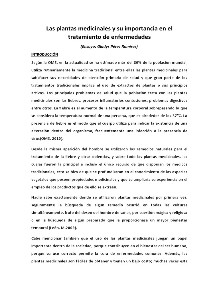 Las Plantas Medicinales y Su Importancia en El Tratamiento de ...