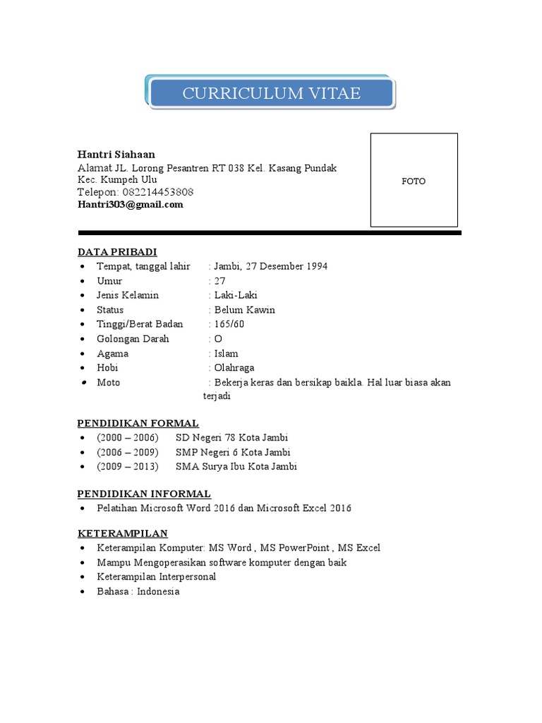 HANTRII 75297222-Form-Kosong-CV | PDF