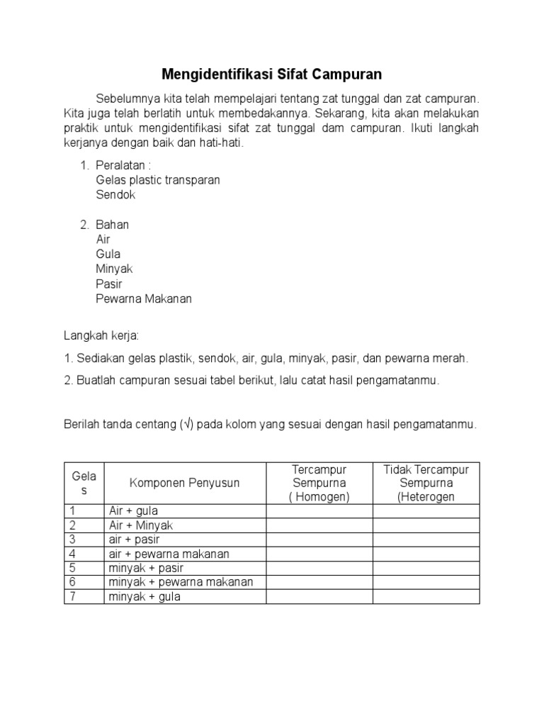 Laporan Hasil Percobaan Ipa Tema 9 | PDF