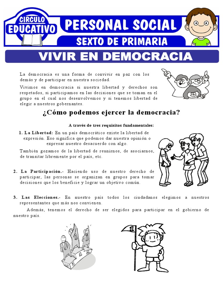 Como Podemos Ejercer La Democracia para Sexto de Primaria | PDF