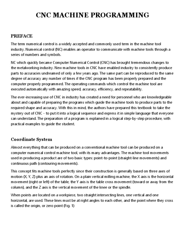 CNC Machine Programming (Amp) | PDF | Numerical Control | Cartesian ...