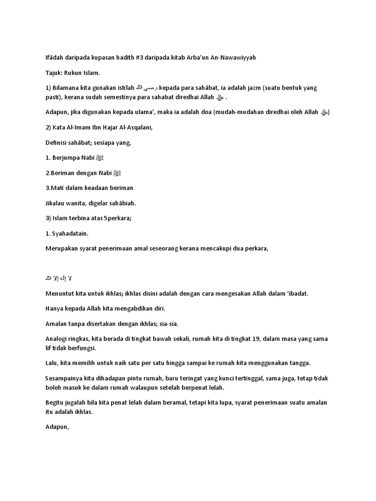 #Hadith 3 | PDF | Pengembangan Diri | Gaya Hidup