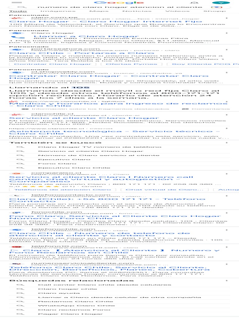 Numero De Claro Hogar Atencion Al Cliente Chile Buscar Con Google Pdf